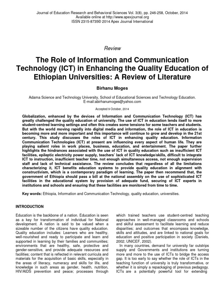 The Role of Information and Communicatio | PDF | Educational Technology | Information And ...