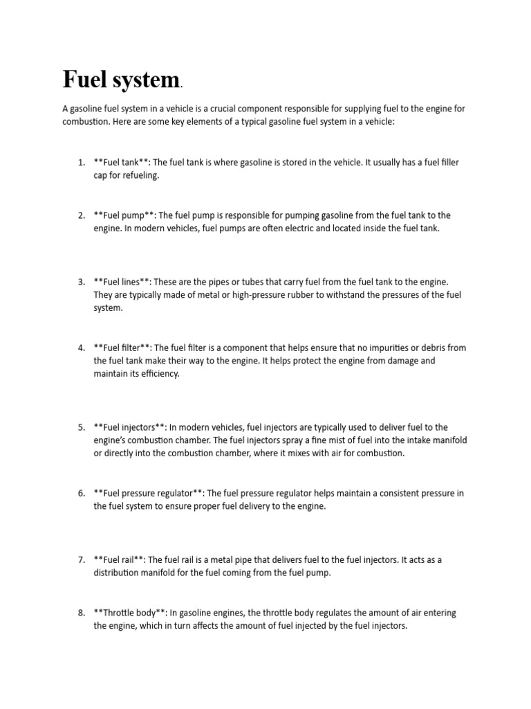 Fuel System | PDF | Fuel Injection | Diesel Engine