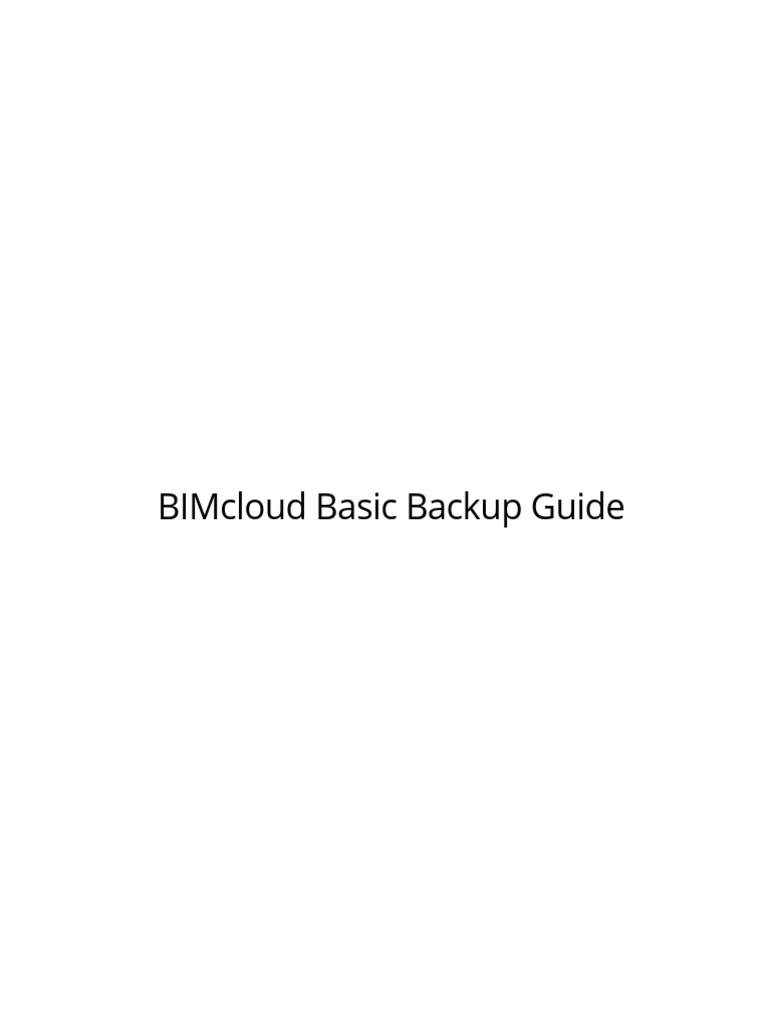 BIMcloud Backup Essentials | PDF | Backup | Computer File