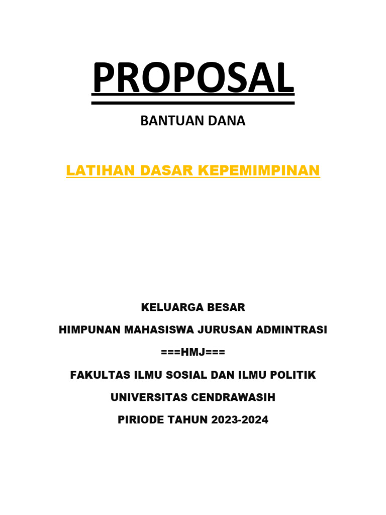 Proposal LDK Mahasiswa FISIP Uncen 2023 | PDF