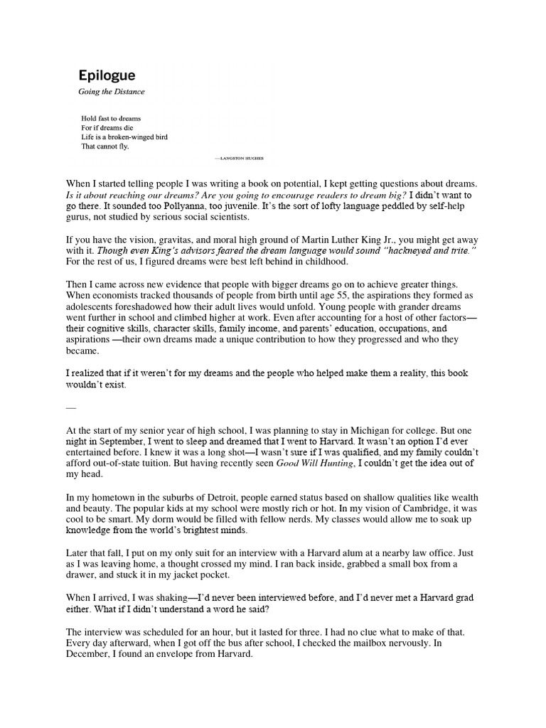 Epilogue | PDF | Dream