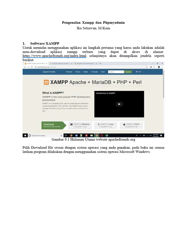 1.2 Instalasi Xampp Untuk Apache Webserver Dan Mysql | PDF