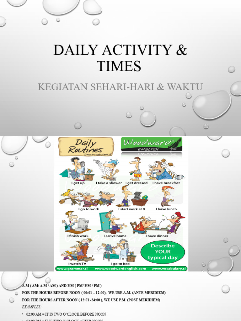 Daily Activity & Times | PDF | Spacetime | Units Of Measurement