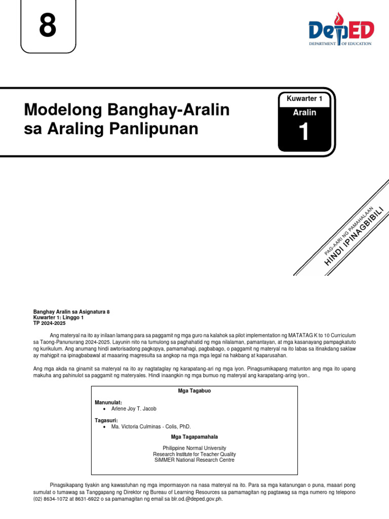 Q1 LE AP8 Week1 | PDF