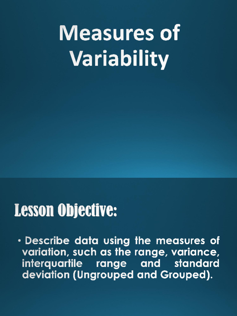 Variability Pdf Standard Deviation Variance