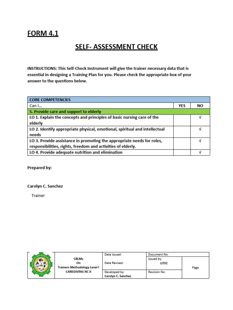 Self Assessment Check | PDF