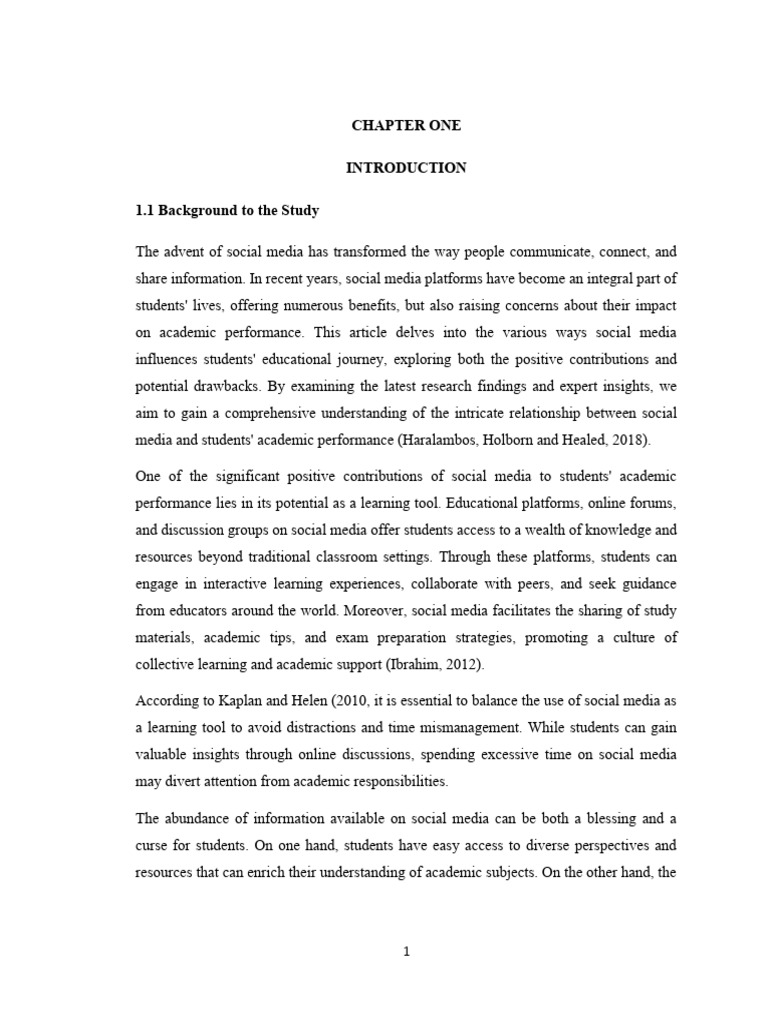 Social media Contribution In Student’s academic performance FULL | PDF ...