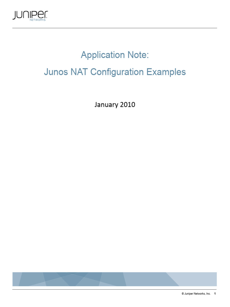 Junos NAT Configuration Examples | PDF | Ip Address | Internet Standards