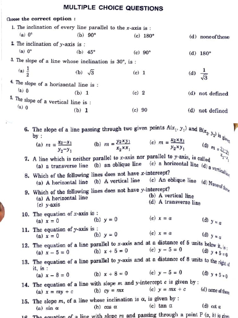 Equation of Straight Line | PDF | Line (Geometry) | Slope