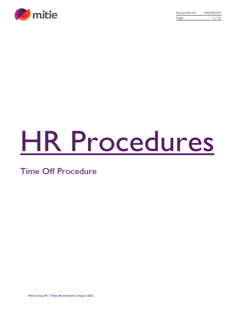 Time Off Procedure - MG (HR) | PDF | Caregiver | Grief