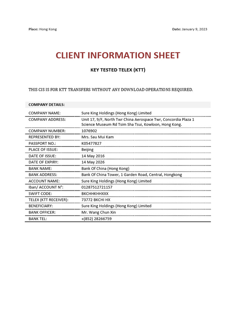 CIS Sure King Holdings | PDF