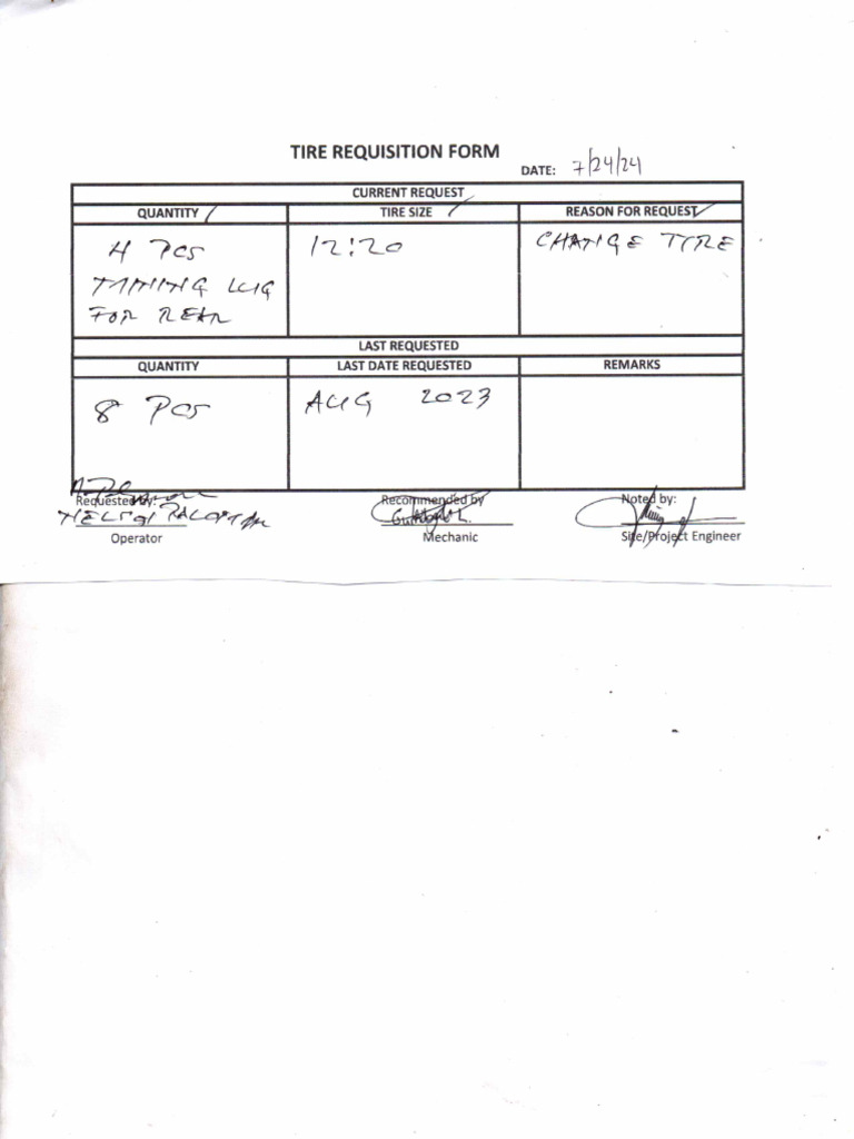 DT-17 Request Tire | PDF