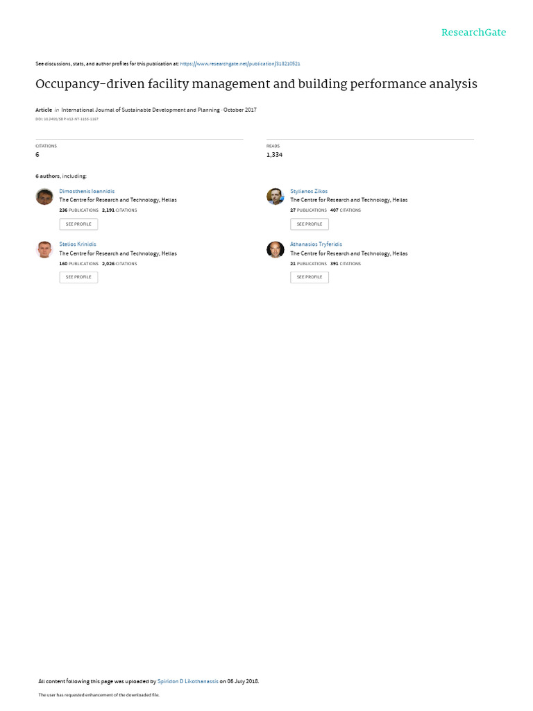 Occupancy-Driven Facility Management and Building | PDF | Energy ...