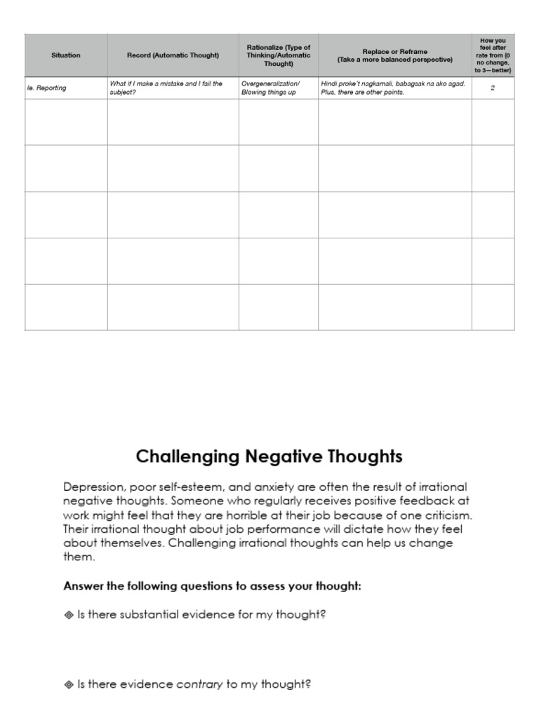 3R's and Automatic Thought | PDF | Thought | Mental Processes