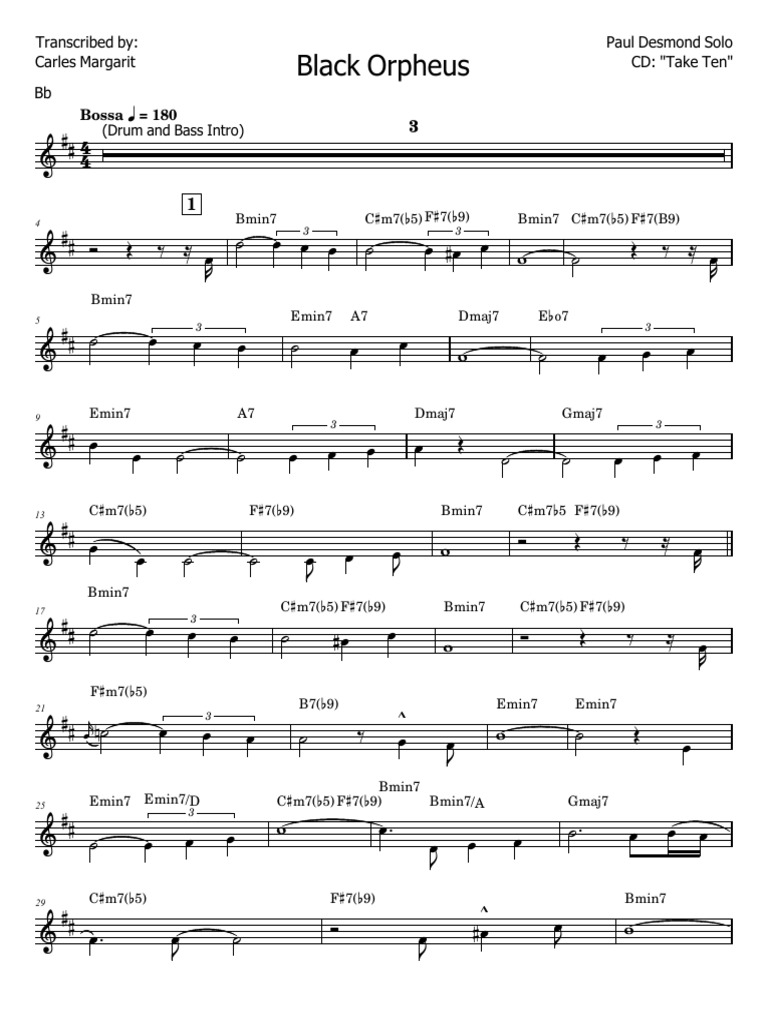 Black Orpheus - Paul Desmond | PDF