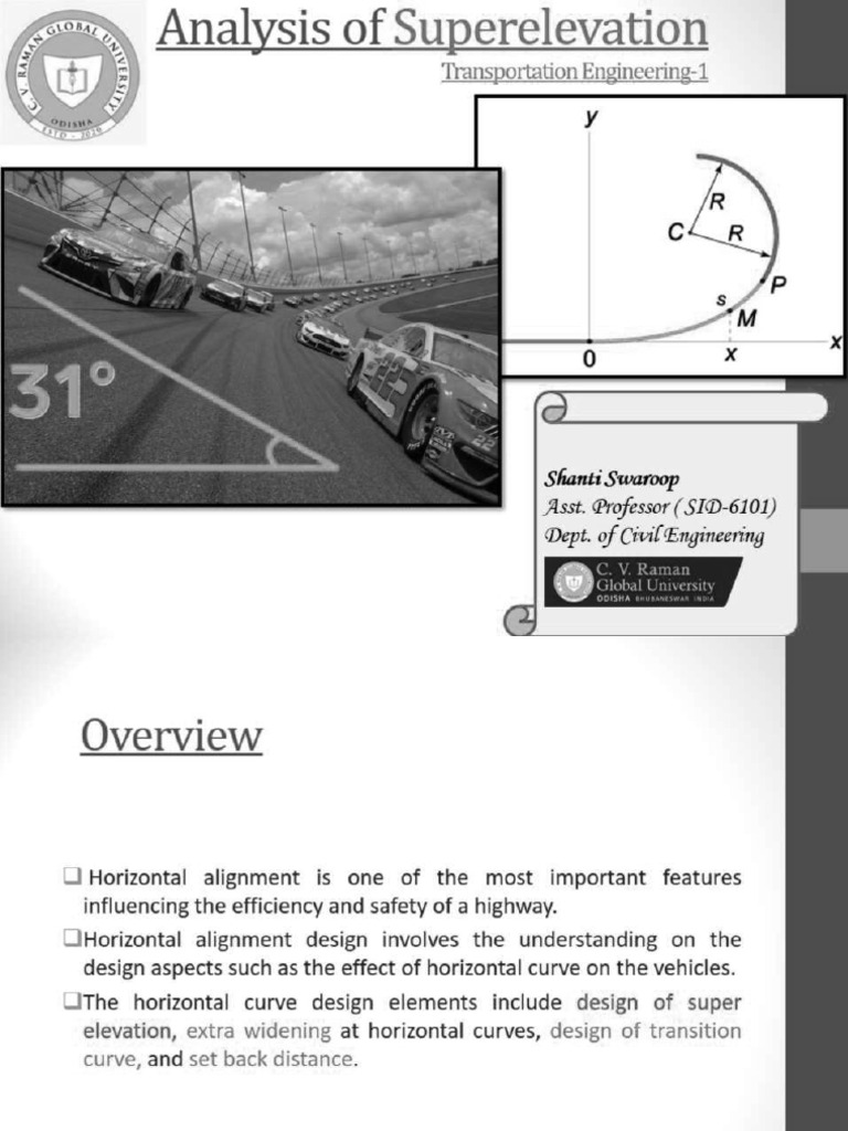 Superelevation and Transition Curves | PDF