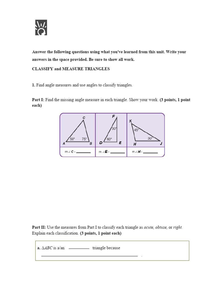 2.12.4 Test (TST) - Triangles (Test) | PDF | Triangle | Euclidean Plane ...