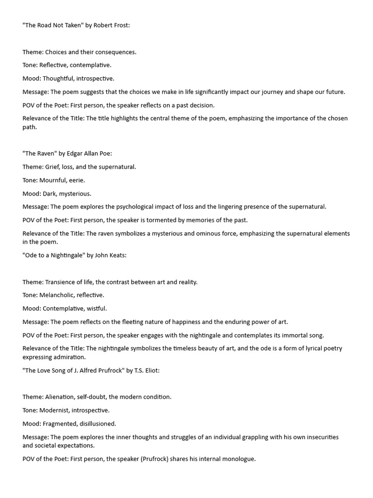 Choices and Consequences in Poetry | PDF | The Raven | Poetry