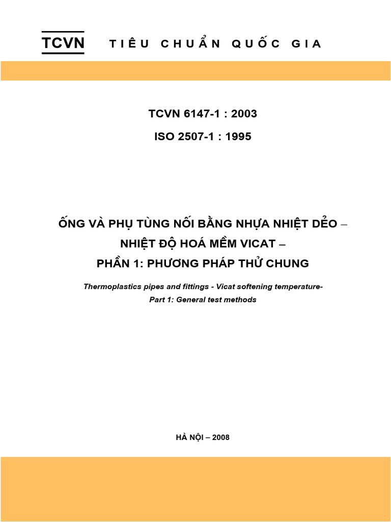 Tieu Chuan Quoc Gia TCVN 6147 1 2003 Iso 2507 1 1995 Ong Va Phu Tung Noi Bang Nhua Nhiet Deo ...