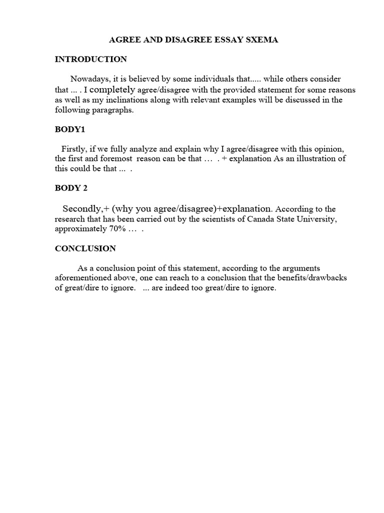 Agree and Disagree Essay Sxema | PDF | Salary | Reason