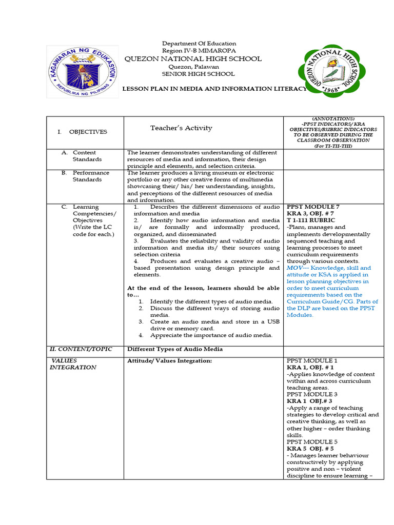 Cot 4 DLL | PDF | Learning | Curriculum