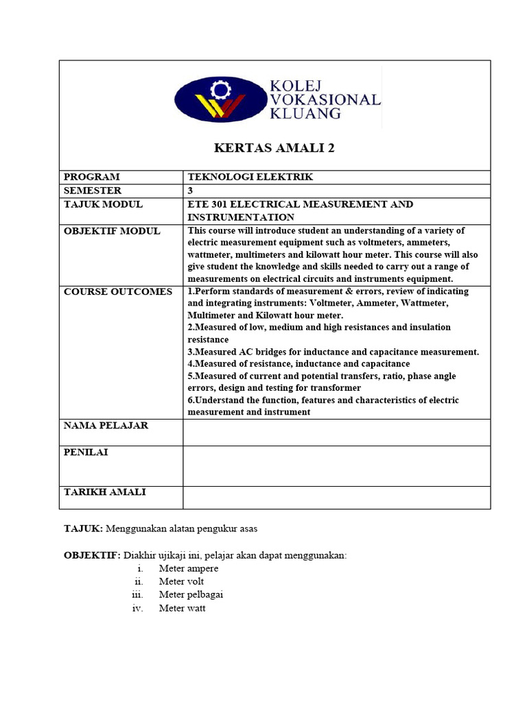 KERTAS AMALI 2 | PDF