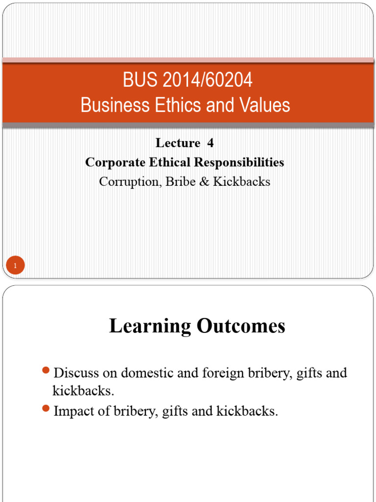 Lecture 4 - Bribes | PDF | Bribery | Corruption