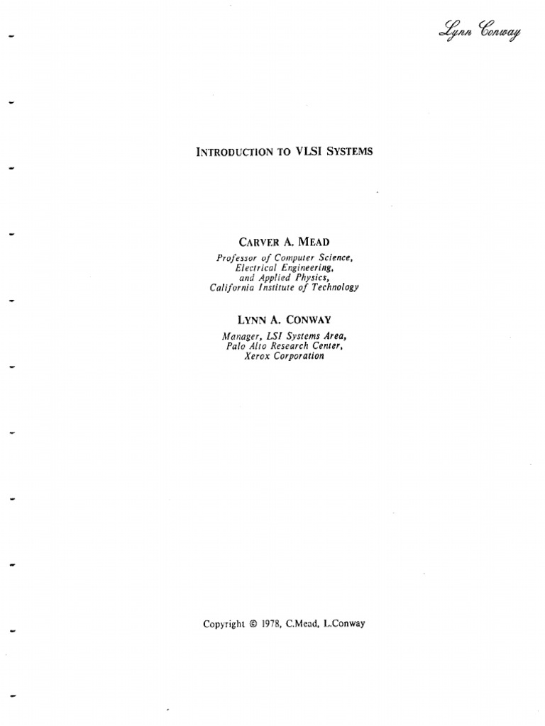 Introduction To VLSI Systems | PDF