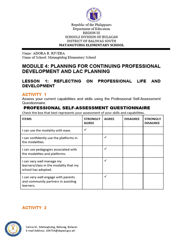 Module 4. LDM Profile Adora R. Rivera | PDF | Learning | Teachers