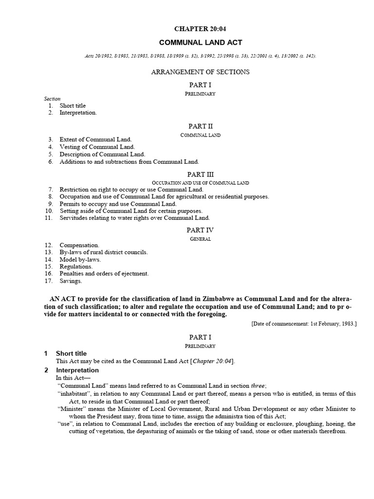 Communal Land Act, Cap 2004, Updated | PDF | By Law | Justice