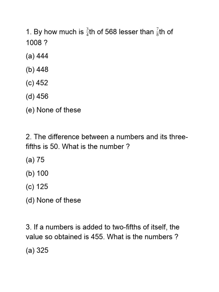 Problems On Numbers | PDF | Numbers | Elementary Mathematics Problems On Numbers | PDF | Numbers | Elementary Mathematics