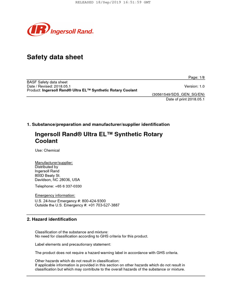 Ultra El Sds Singapore English - PDF (2018) | PDF | Materials | Chemistry