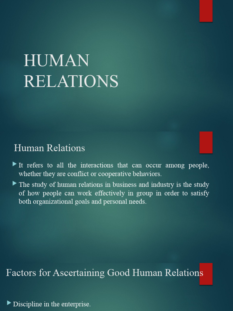 Effective Human Relations in the Workplace | PDF | Social Psychology ...