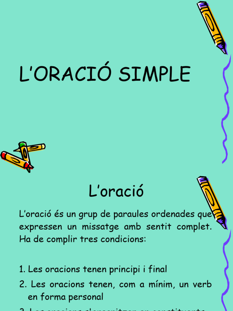 Oració Simple | PDF