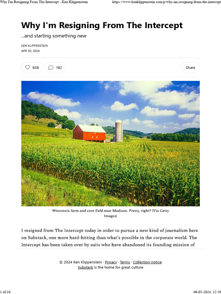 Why I'm Resigning From The Intercept | PDF | Journalism | Mass Media