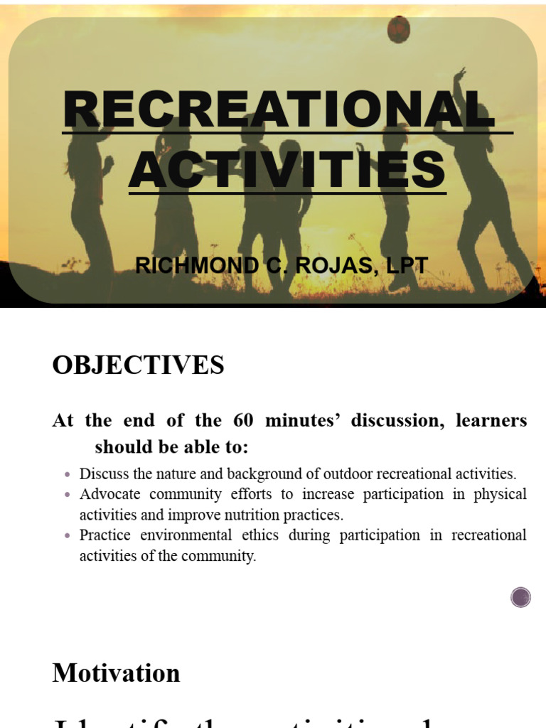 P.E 9 Presentation | PDF | Outdoor Recreation | Recreation