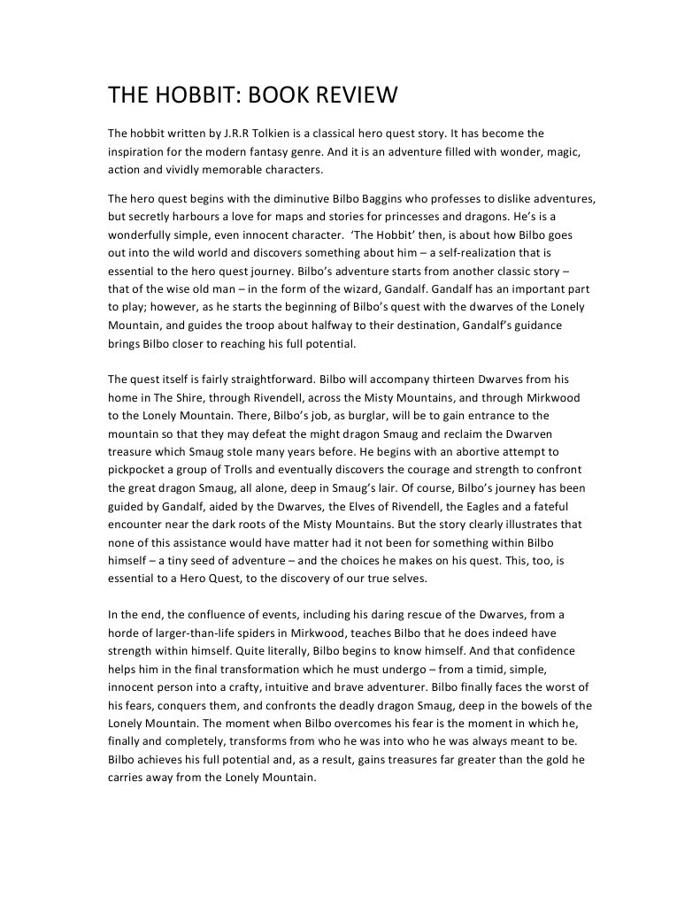The Hobbit, Book Review | PDF