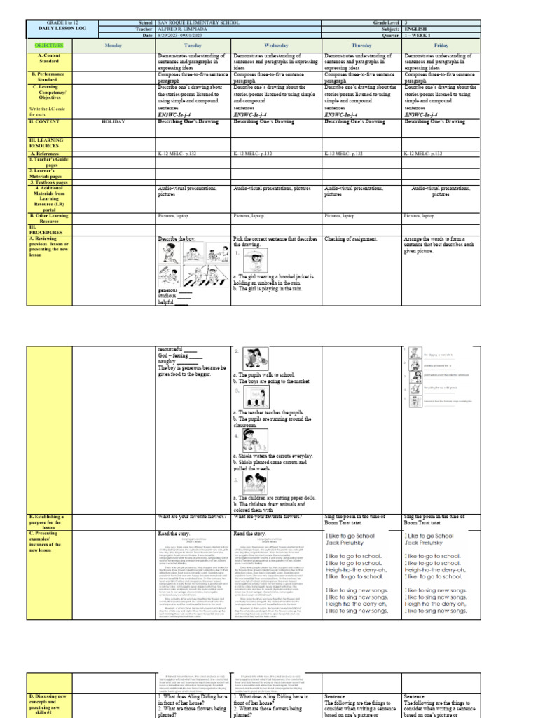 English W1 | PDF | Subject (Grammar) | Sentence (Linguistics)