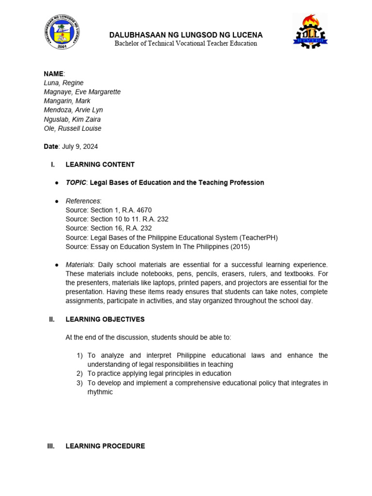 Group-4 Project | PDF | Teachers | Vocational Education