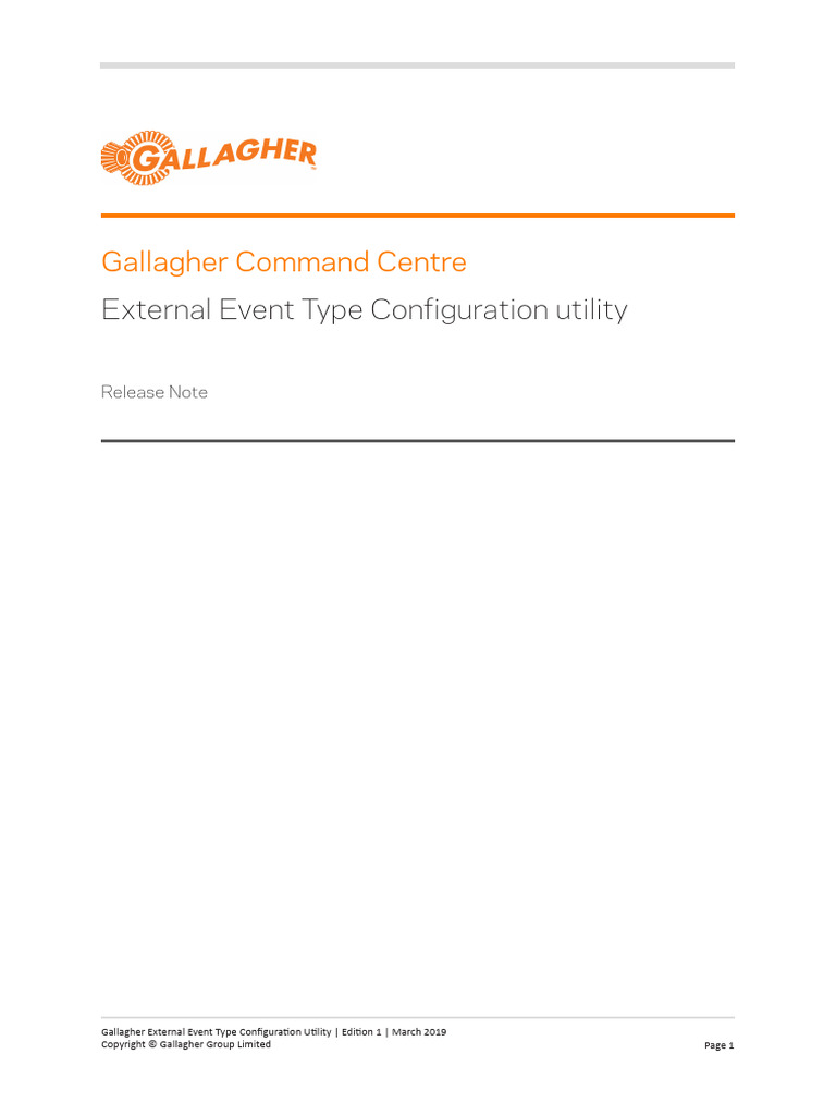 Release Note External Event Type Configuration Utility | PDF | Copyright | Trade Secret