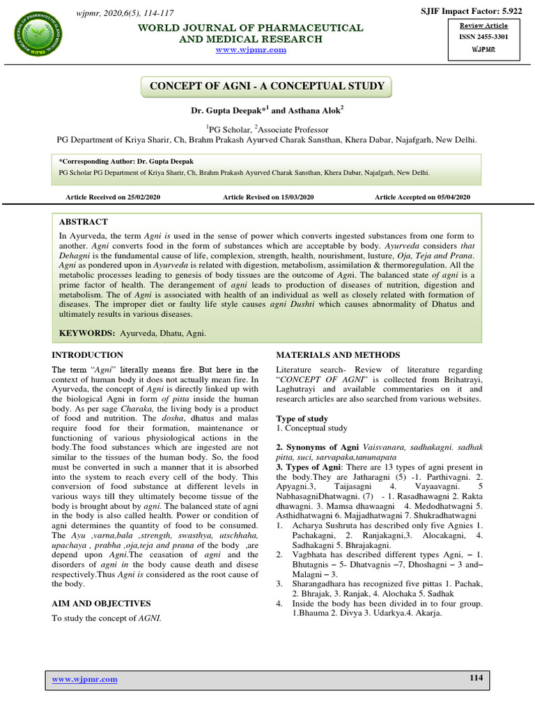 Cocept of Agni | PDF | Digestion | Ayurveda