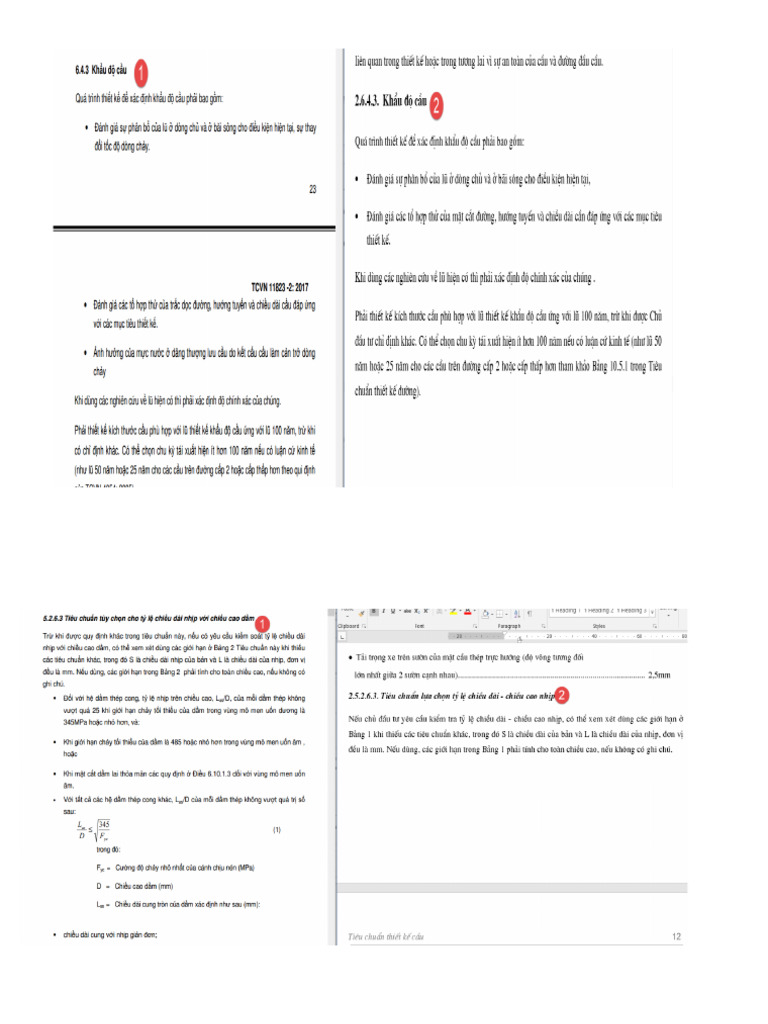 SO SÁNH TIÊU CHUẨN THIẾT KẾ CẦU TCVN 11823-2017 VÀ 22TCN 272-05 | PDF