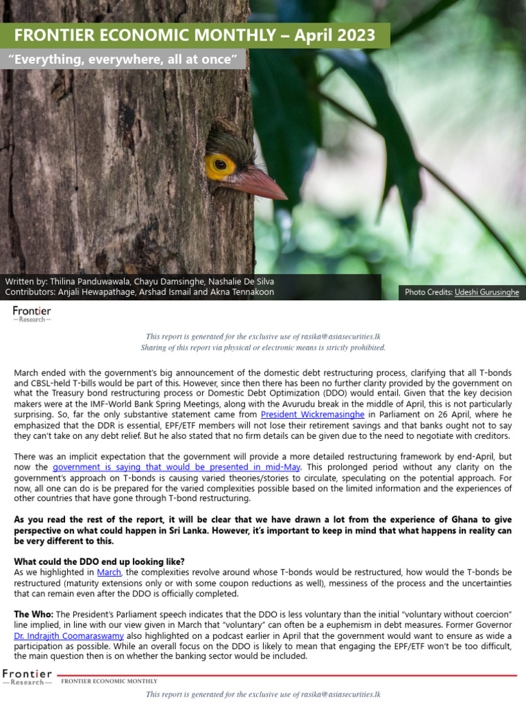 Frontier Economic Monthly - April 2023 | PDF | Bonds (Finance ...