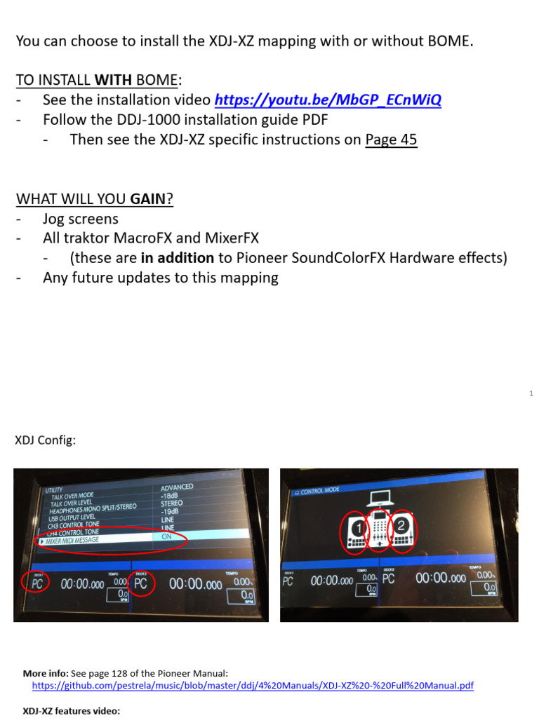 XDJ-XZ Installation Guide - WITH Bome | PDF