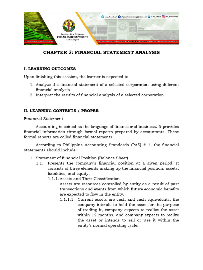 Chapter 2 - Financial Statement Analysis | PDF | Equity (Finance ...