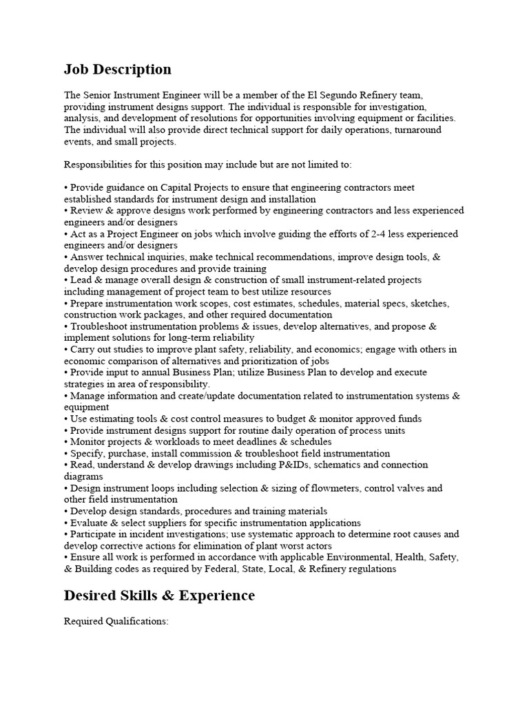 Resume Sample Tips1 | PDF | Instrumentation | Reliability Engineering
