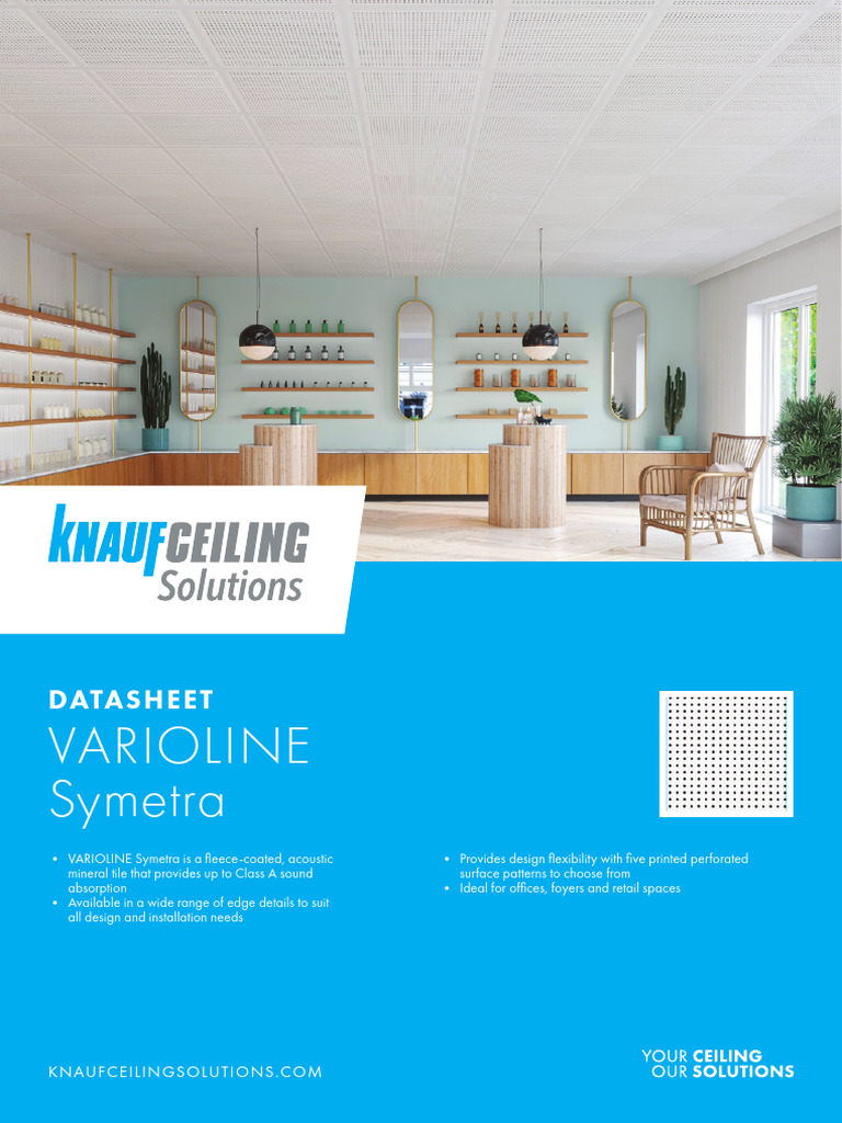 DS Knauf Ceiling Solutions Varioline Symetra en | PDF | Acoustics | Sound