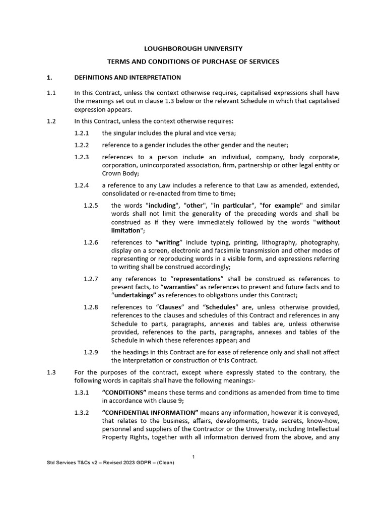 Terms and Conditions Services Final v3 May 2023 | PDF | Cost Of Living | Breach Of Contract