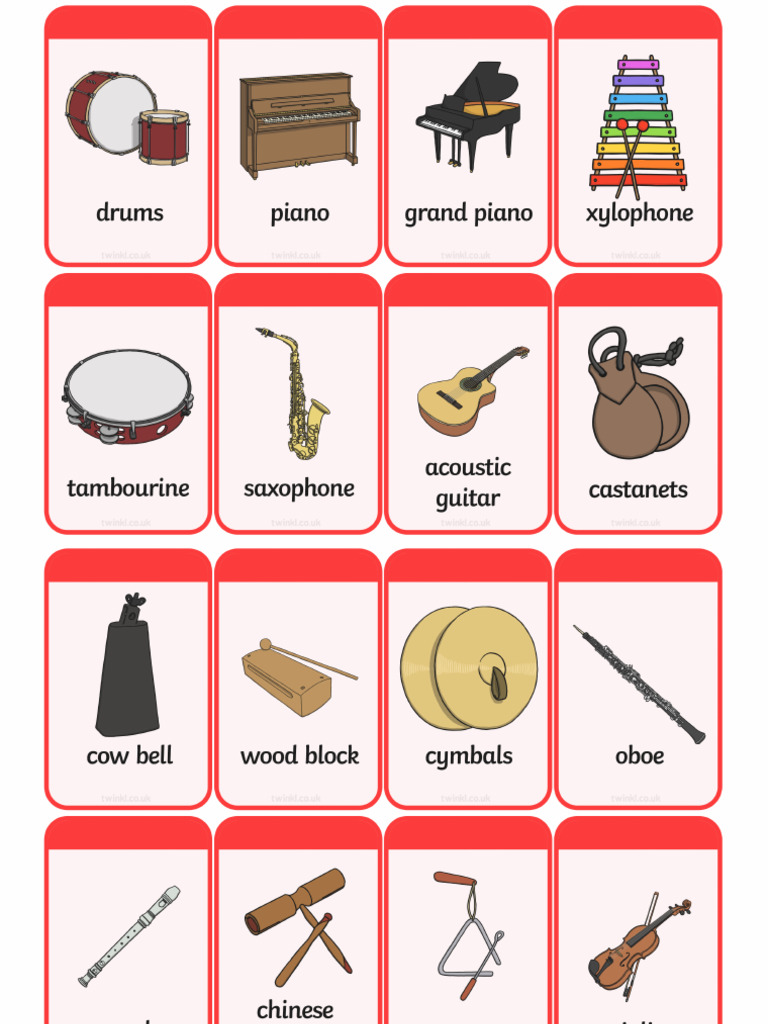 T T 544 Musical Instrument Flash Cards - Ver - 2 | PDF