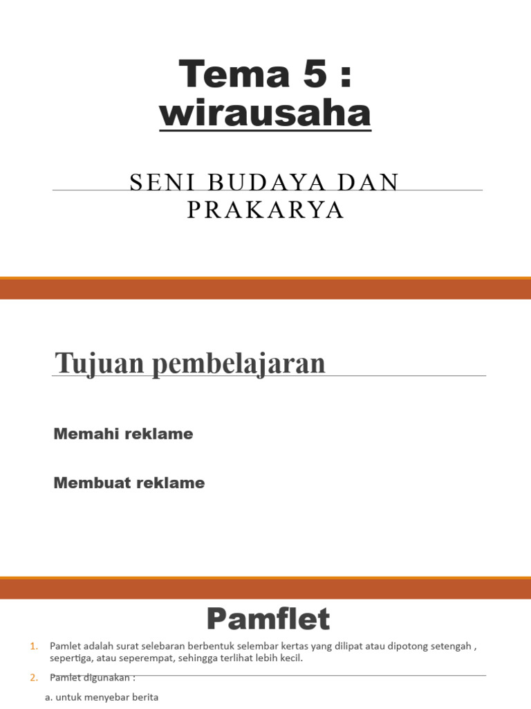 Tema 5 SBDP ( pamflet, poster, embalase ) siswa | PDF